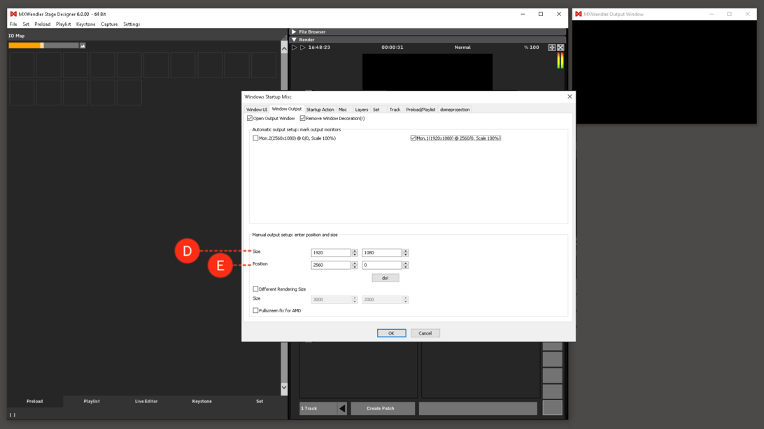 Tutorial Setting up Stage Designer Output Windows - MXWendler Wiki